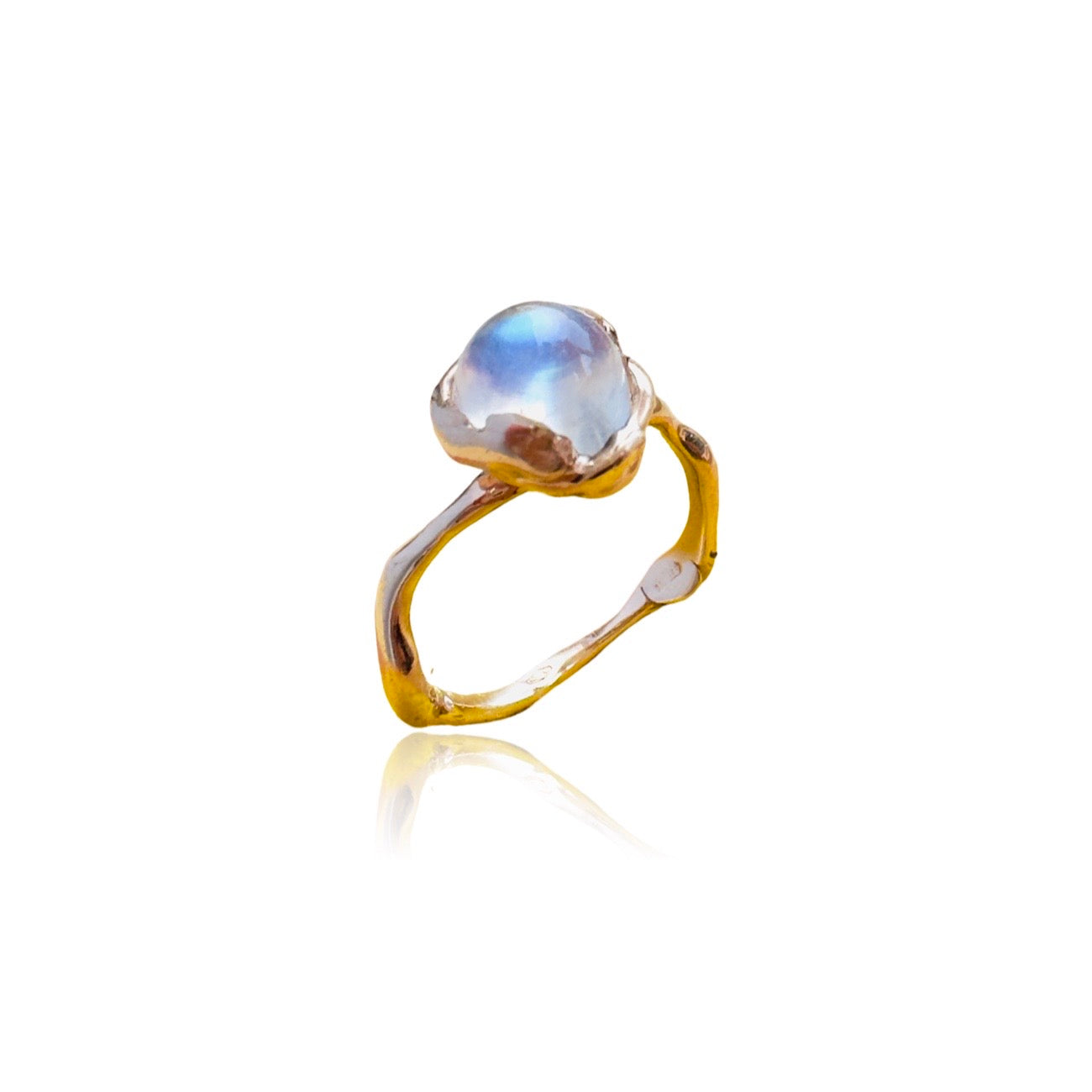18kt Rose Gold Microbo Ring with Blue Moonstone – lucifer vir honestus
