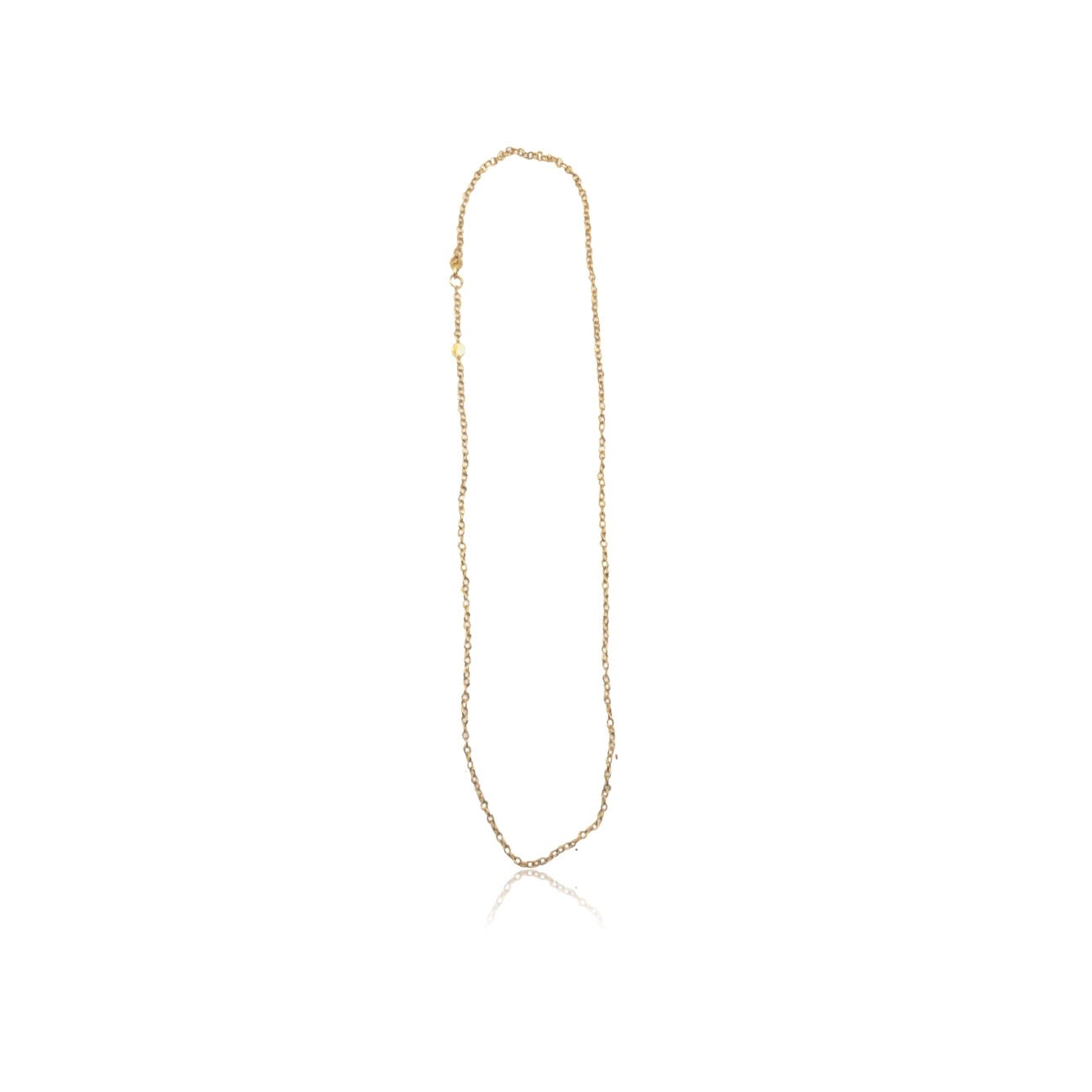 Sterling Silver Micro micro chain plated in yellow gold 70 cm lenght ...